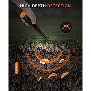 SUNPOW Metal Detector Pinpointer IP68 Waterproof Handheld Pin Pointer Wand with Belt Holster Treasure Hunting Tool Accessories, Buzzer Vibration Sound (Three Mode)