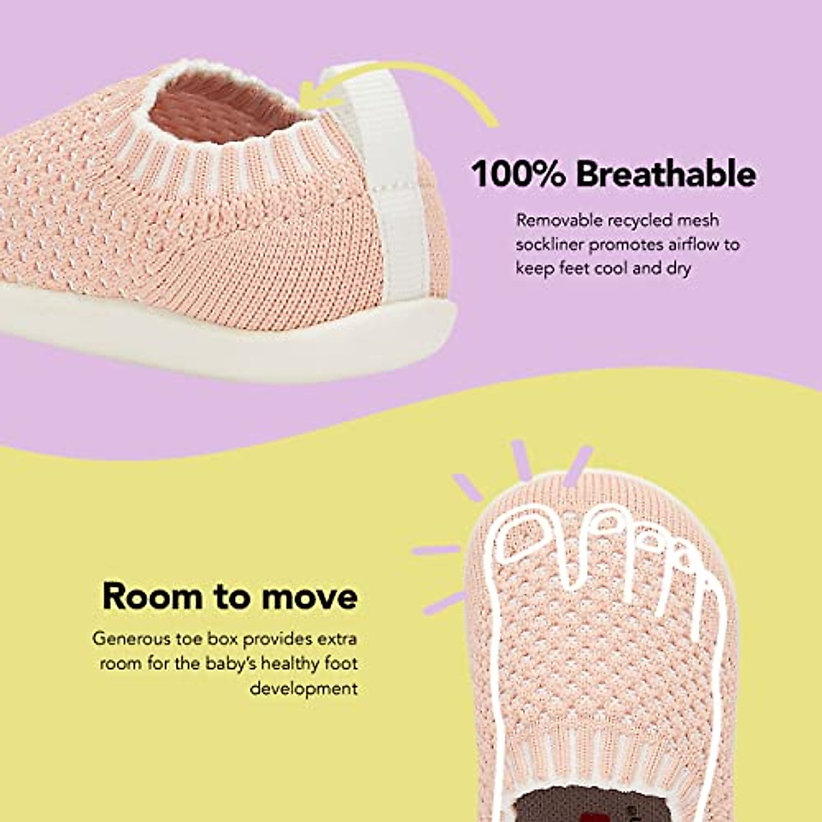 See Kai Run Baby Knit - Slip-On First Walker Shoes for Infants, Pink, Infant 5
