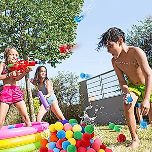 HiDiT Yv 70PCS Reusable Water Balls,Soft Cotton Splash Water Soaker Balls for Outdoor Water Toys Games,Reusable Water Balloons Beach Balls for Kids Adult Fun Summer for Backyard
