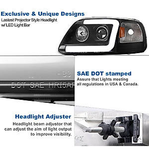 ZMAUTOPARTS LED Black Projector Headlights Headlamps For 1997-2003 Ford F-150/1997-2002 Expedition