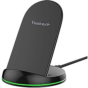 Yootech Wireless Charger,10W Max Wireless Charging Stand, Compatible with iPhone 14/14 Plus/14 Pro/14 Pro Max/13/13 Mini/13 Pro Max/SE 2022/12/11/X/8, Galaxy S22/S21/S20/S10(No AC Adapter)