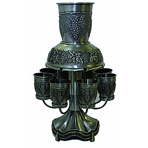 Majestic Giftware FWA04710KH 8-Cup Wine Fountain, 11.5-Inch, Pewter Plated