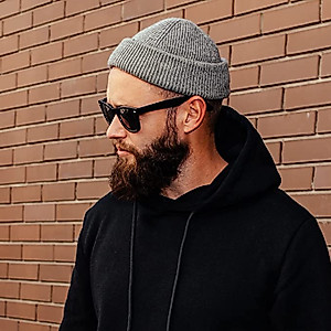 3 Pieces Short Fisherman Beanie for Men Women, Swag Wool Knit Cuff Trawler Skullcap,Winter Warm Hats