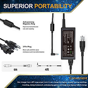 19.5V 3.33A 65W AC Power Adapter Laptop Charger for HP ProBook Charger X360 11 G1 G2 G3 G4 G5 G6 EE,440 G3 G4 G5 G6 G7,450 G3 G4 G5 G6 G7,470 G3 G4 G5,435 G7 440 G1,650 G2 G3 G4 Power Supply Cord