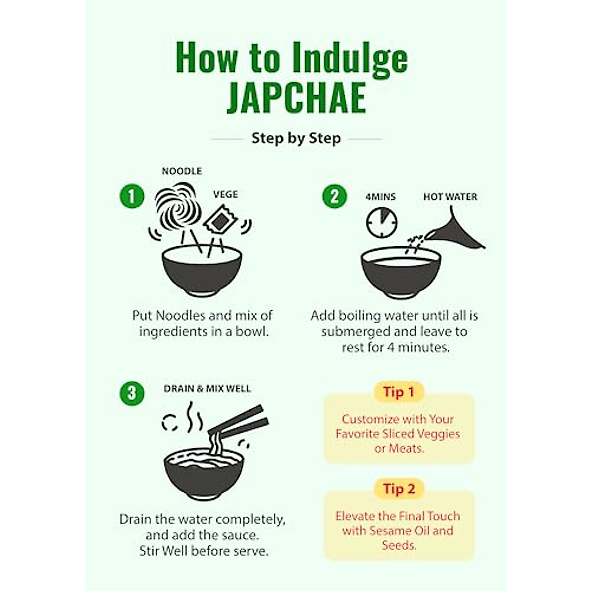 Korean Street Korean Food Japchae, Delicate Low calorie Glass Noodles - Irresistible Delight of Sweet & Savory Harmony (Sweet & Savory)