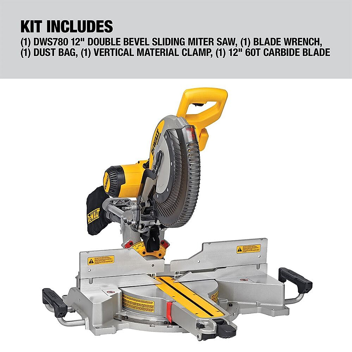 DEWALT Double Bevel Sliding Miter Saw, 12-inch, Compound (DWS780)