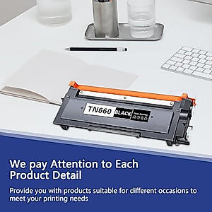 TN660 Toner Cartridge Replacement for Brother TN 660 TN-660 High Yield to use with HL-L2380DW HL-L2320D HL-L2340DW DCP-L2540DW MFC-L2700DW MFC-L2720DW Printer (Black, 4 Pack)