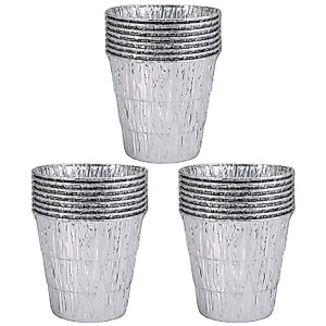 U/B Grease Bucket Liners, Aluminum Disposable Replacement Part for Traeger Green Mountain Oklahoma Joe's Wood Smoker Pellet Grill Drip Tray, 24-Pack Silver