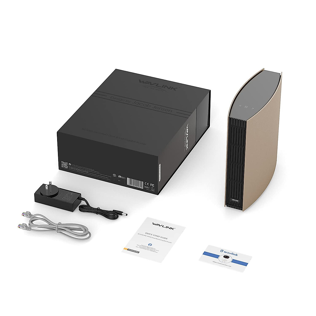 Wavlink AC 3200 Smart WiFi Router-Dual Band MU-MIMO Gigabit Wireless Internet Router to 3200 Mbps| Up to 2500 sq.ft Coverage & 100 Devices,Support Guest WiFi, Parental Control, QoS-Gold