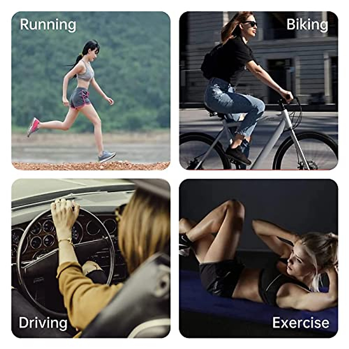 Bone Conduction Headphones, Bluetooth 5.2 Touch Control Wireless Earphone, Open Ear Headphone Sports Headphone for Running, Driving, Biking, Hiking or Driving(White)