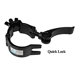 5 Pack 2 Inch DJ Stage Lighting Clamps Truss Clamp Heavy Duty 220 Lbs for Moving Head Light Par Light Spotlight Fit 48-51mm OD Tubing/Pipe, Quick Release, Quick Lock, Threaded Bolt: 10mm