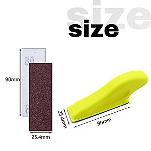 120Pcs Micro Detail Sander Paper Kit Micro Zip Finger Sander Handle Mini Mouse Sander 3.5 x 1 Inch Silicon Carbide Assorted Grit of 400 600 800 1200 1500 2000 for Wood Polishing Metal Automotive