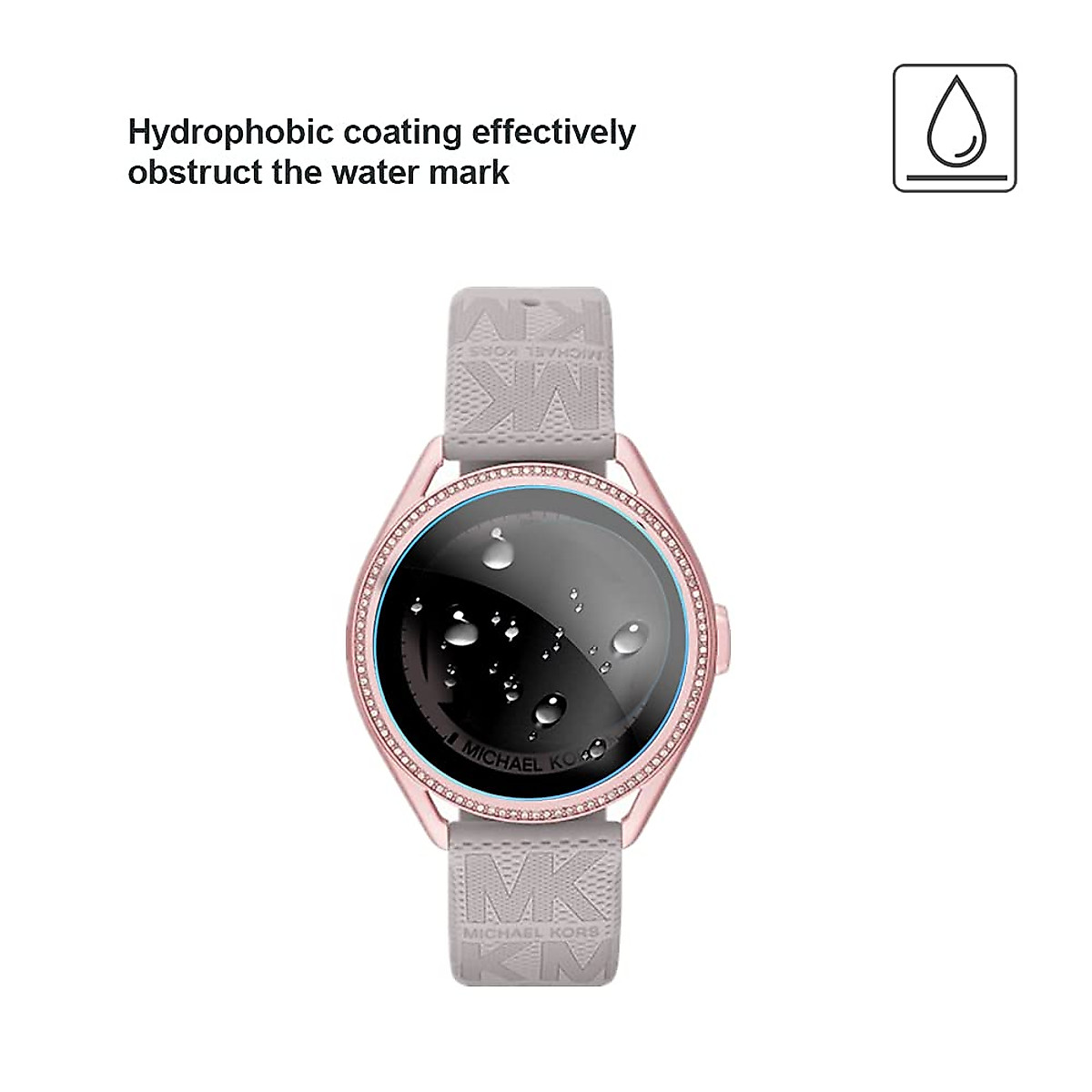 MIHENCE Compatible for Michael Kors MKGO Gen 5E 43mm Screen Protector, 9H Anti-Scratch Premium Real Tempered Glass Screen Protector for Michael Kors Women's MKGO Gen 5E 43mm Smartwatch (3PCS)