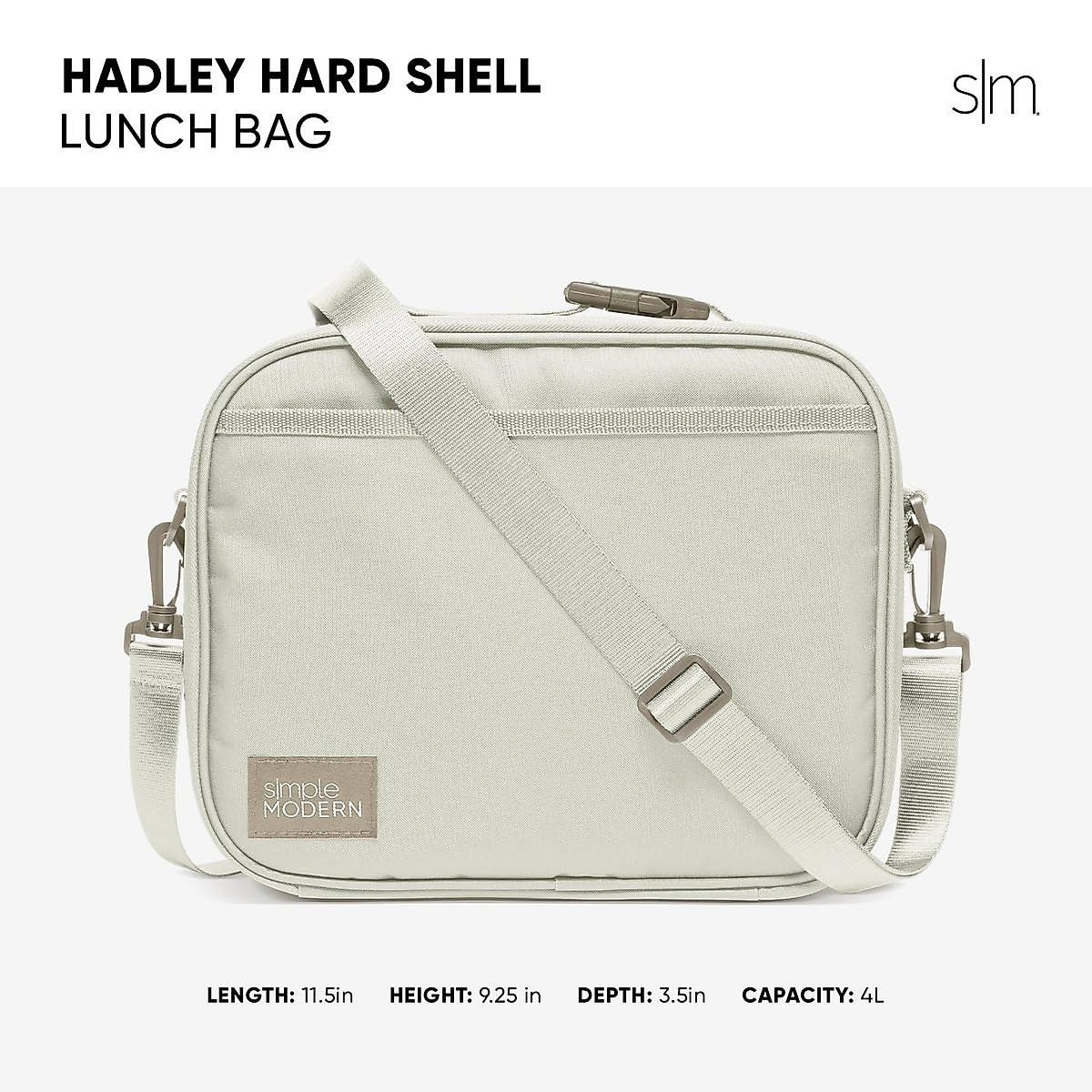 Simple Modern Hadley with Shoulder Strap | Lunch Box for Kids, Teens, and Adults | Insulated Bag for Girls, Boys, Women, Men | Meal Containers with Exterior and Interior Pockets | Almond Birch