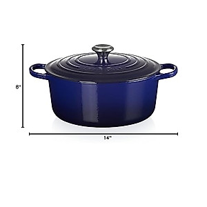 Le Creuset Enameled Cast Iron Signature Round Dutch Oven, 7.25 qt., Indigo