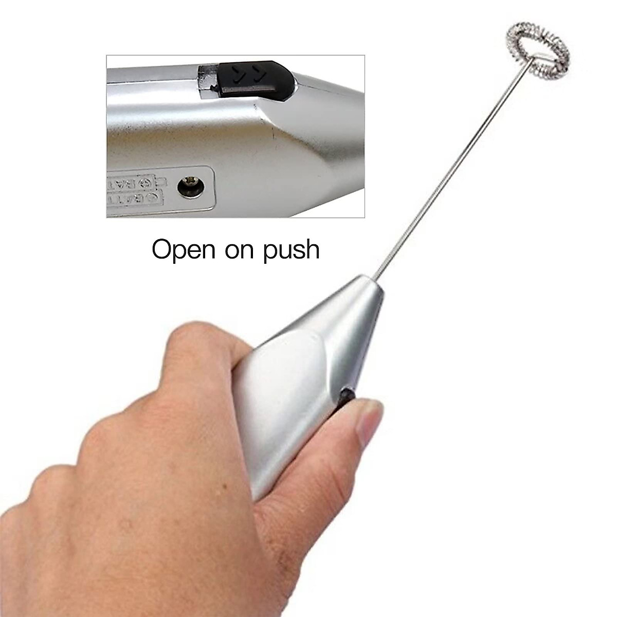 Superior 2Pcs Milk Frother Handheld Electric Milk Frother Kitchen Drink Foamer Whisk Mixer Stirrer Coffee Cappuccino Creamer Whisk Frothy Blend Whisker Egg Beater(Black&White)