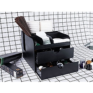 Vencer Coffee Condiment and Accessories Caddy Organizer,Black VCO-002