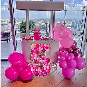Pink Balloons Metallic Pink Balloon, 50Pcs 12Inch Hot Pink Chrome Pink Latex Balloons Baby Pink Balloons and Dark Magenta Pink Balloons for Birthday Baby Shower Princess Party Decorations