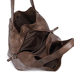 Handbag for Women 3 Compartments Faux Leather Hobo bag Multiple Pockets Shoulder bag Tote Purse