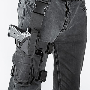 Drop Leg Holster Molle Airsoft Holster Thigh Pistol Gun Holster Tactical Adjustable Right Handed Carlebben (Black)