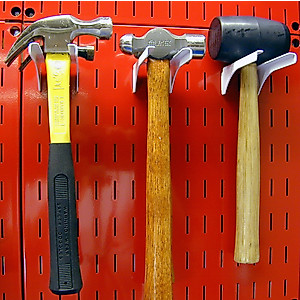 Wall Control 1-1/4in Handle Bracket Slotted Metal Pegboard Hook Pegboard and Slotted Tool Board - White