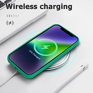 JELE Shockproof Designed for iPhone 13 Pro Max Case, Liquid Silicone Phone Case with [Soft Anti-Scratch Microfiber Lining] Military Grade Drop Protection Slim Thin Cover, 6.7 inch, Bright Green