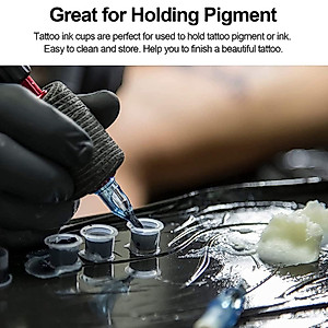 Yuelong 1000pcs Tattoo Ink Caps Cups 13MM Medium Disposable Pigment Cups Caps Plastic Microblading Ink Cups for Tattoo Ink Supplies