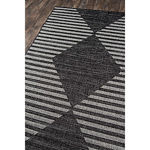 Novogratz by Momeni Villa Cavallo Indoor Outdoor Rug, 2' X 3', Charcoal