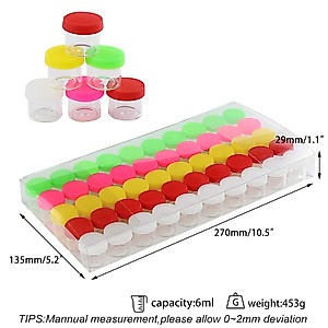 YHSWE 50pcs 6ml Round Glass Clear Storage Jar Small Reusable Container with Airtight Multi Color Silicone Lid (Circular-1)