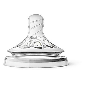 Philips Avent Natural Baby Bottle Medium Flow Nipple, 3M+, 4pack, Flow 3, SCF653/43