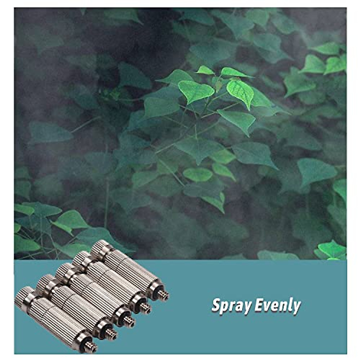 MroMax Copper Nickel Plated Misting Nozzle - 3/16inch Threaded 0.15mm Orifice Dia Fogging Spray Head for Outdoor Cooling System Silver Tone 5Pcs