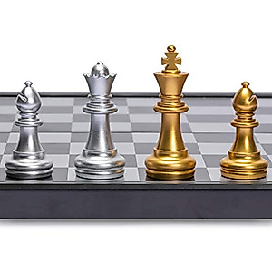 Yellow Mountain Imports Travel Magnetic Medium Chess Set (12.4 Inches) - Folding, Portable Board Game