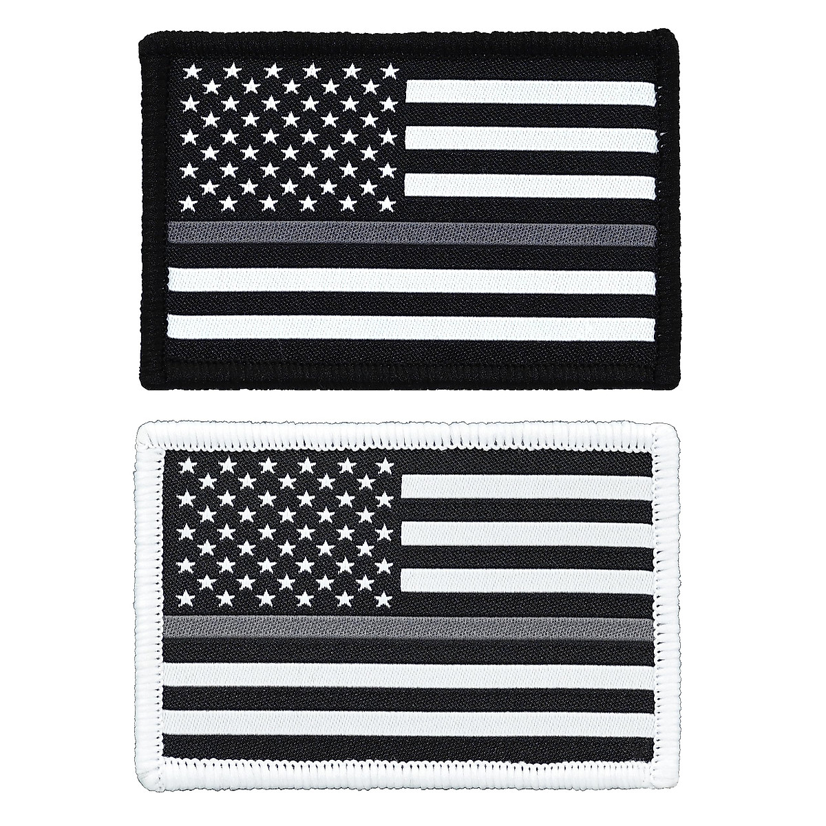 Great 1 Thin Grey-Gray Line American Flag Patch 2-Pack, Correctional Officer, 2x3 inch, Woven, Hook and Loop Fastener/Backing, Tactical Accessory for Clothing-Jackets-Hats-Backpacks