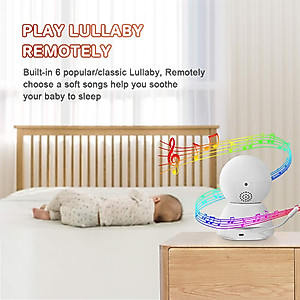 EVERSECU WiFi Baby Monitor Pet Camera Support Temperature Detecting, Sound Detecting and 6 lullabies, 2 Way Audio, Night Vision, Tuya Smartphone app for remoteview