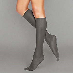 Hanes Silk Reflections Women's 2-Pack Knee High Sandalfoot, Jet, One Size