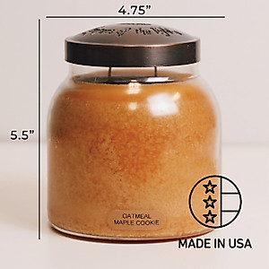 A Cheerful Giver - Oatmeal Maple - 34oz Papa Scented Candle Jar with Lid - Keepers of The Light - 155 Hours of Burn Time, Gift for Women, Orange