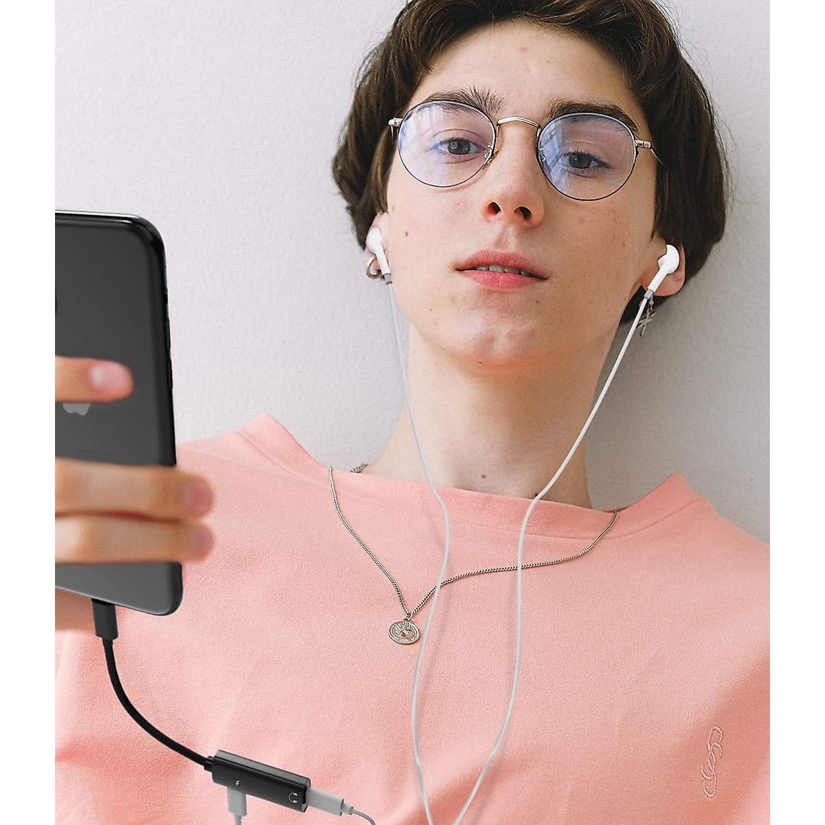 Iphone Headphone Adapter Audio and Charge Dongle Jack Splitter 2 in 1 Dual Lightning Adaptador Para Charger AUX Cable MFI Certified Compatible for 13 12 11 Pro Max Mini Xs Se 7 X Xr 8 Plus Music