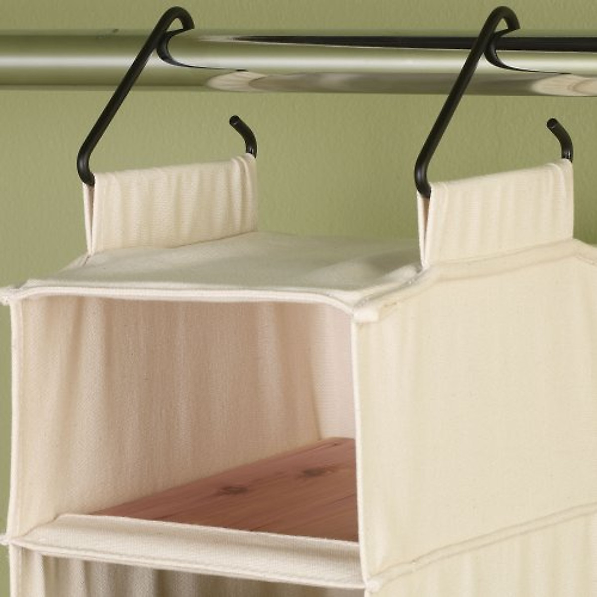 Household Essentials 3328-1 Cotton Canvas Hanging Closet Shoe Organizer | 10-Shelf | Natural