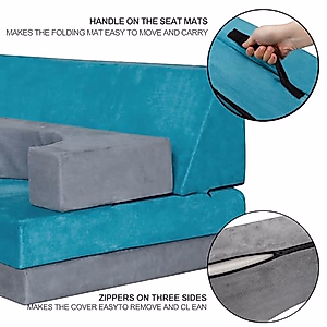 RELIANCER 8PCS Modular Kids Play Couch,Kid's Foam Couches for Playroom,Toddler to Teen Sectional Sofa Play Set,Childrens Nugget Couch,Playhouse Foam Block Playset,Fort Couch,Baby Climbing Couch Set