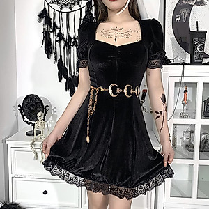 JKJF Moon Belt Chain Metal Waist Chain Jeans Chains Fashion Body Jewelry for Women Ladies Girls – Style 4 Golden