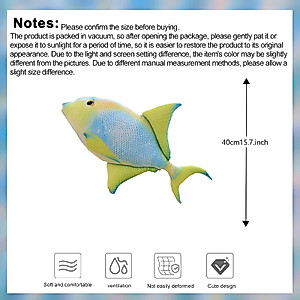 AUCOOMA 15.7" Tropical Fish Plush Toy,Fish Stuffed Animals, Soft kids Hug Pillow, Green Gift Doll Ocean Plush Decor