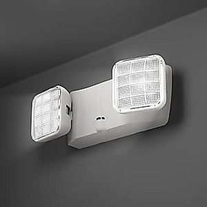 SPECTSUN 1 Pack Led Emergency Lighting White, Adjustable Square Head Emergency Light with Battery, White Emergency Light/Led Emergency Light/Emergency Lighting Fixture/Emergency Exit Light