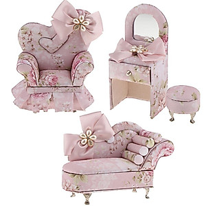 yotijar Flower Pink Fairy Furniture Jewellery Box Childrens Organiser Case Gifts - Sofa