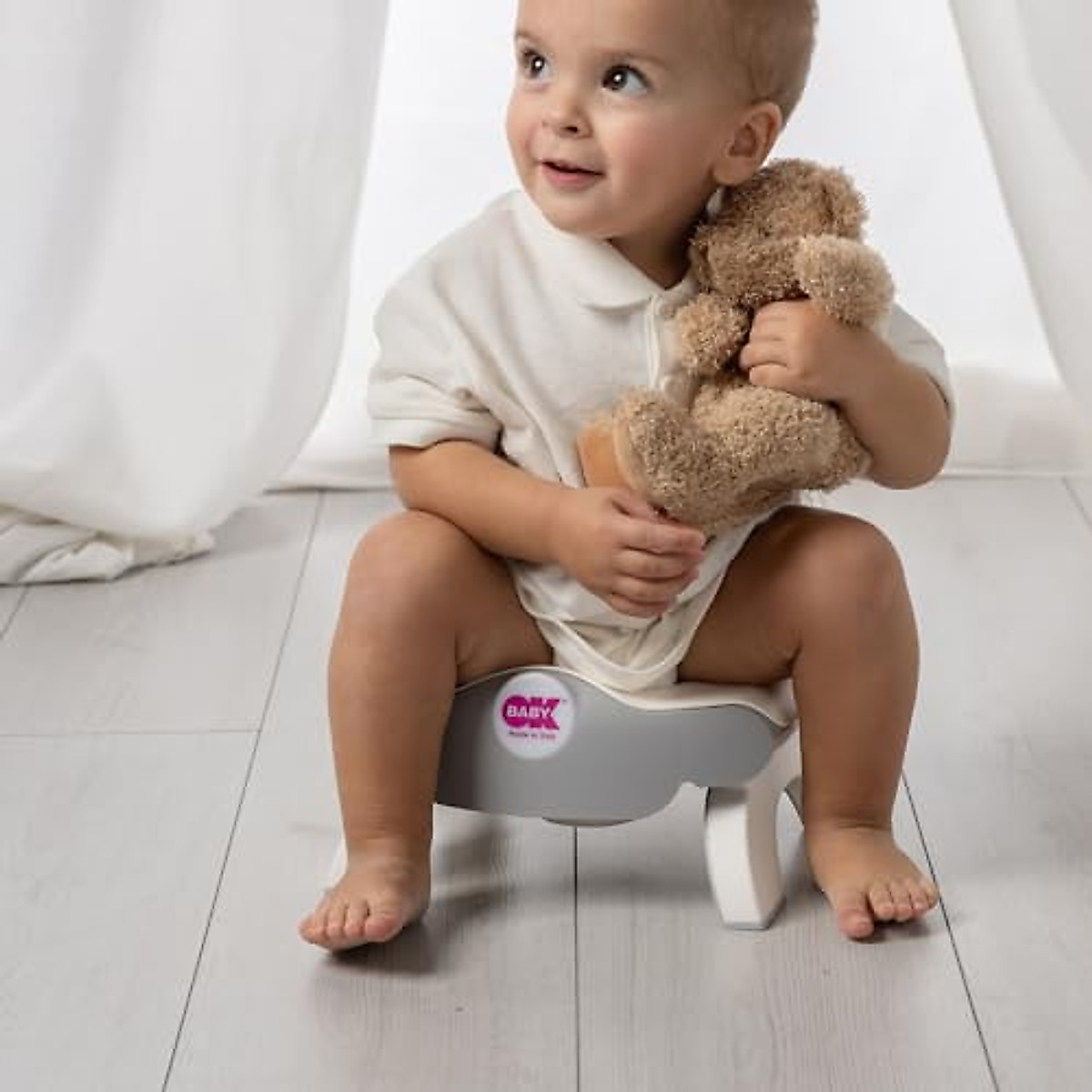 OKBABY On The Spot 3 in 1 Travel Potty Seat - Compact & Lightweight Design - Features Non-Slip Rubber Base - Removable Inner Bowl - Toilet Training Seat for Toddlers & Children, Turquoise
