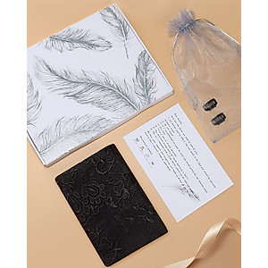 Bozidol Chapel Orthodox Head Coverings Mass Veils for Funeral Vintaged Soft Lace Mantilla Iglesia Velos with Gift Box (Black)