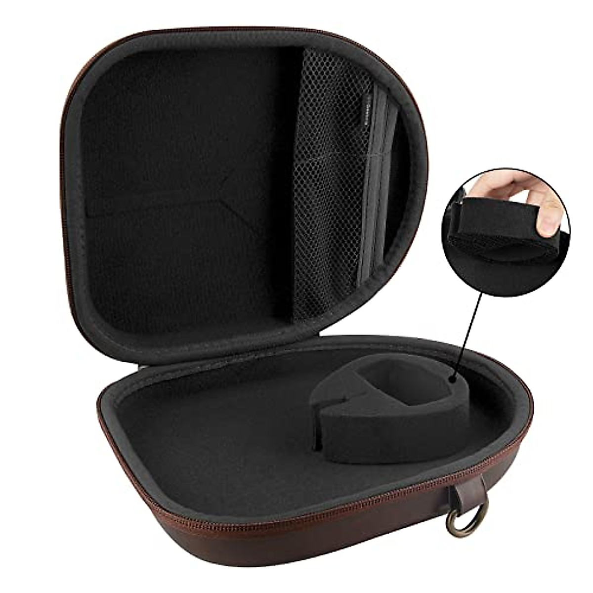 Geekria Shield Headphones Case for On-Ear/Over-Ear Headphones, Replacement Hard Shell Travel Carrying Bag with Cable Storage, Compatible with Bose QC45, QC35IIGaming, QC35II, QC35 Headsets (Brown)