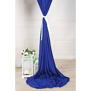 SHERWAY 9.5 Feet x 10 Feet Royal Blue Photography Backdrop Drapes, Smooth Polyester Window Curtain for Wedding Ceremony Party Decoration (10% Transparency)
