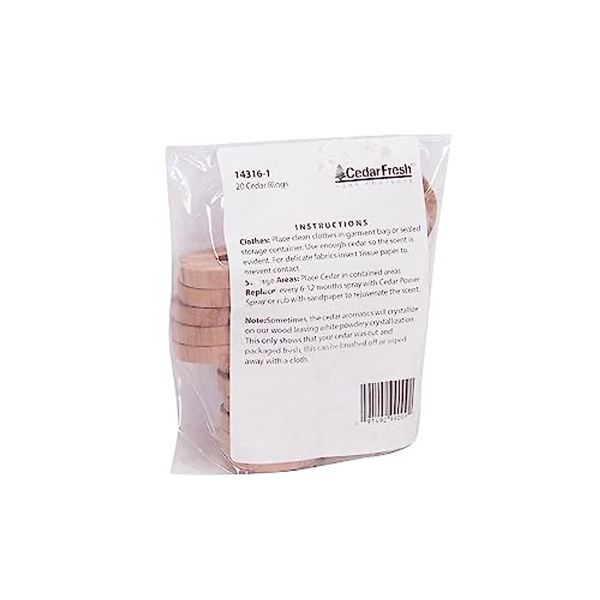 Household Essentials 14316-1 Cedar Fresh Red Cedar Wood Rings for Hangers | Set of 20