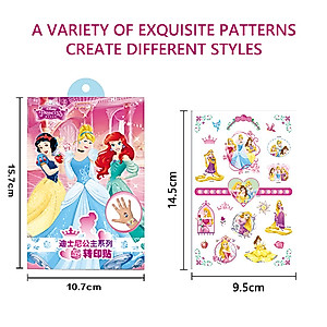 GODSON Princess Tattoos 4sheets Fake Temporary Tattoos for Kids Girls Women Adult Party Favors Birthday decor