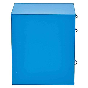 OSP Home Furnishings HPB Heavy Duty 3-Drawer Metal File Cabinet for Standard Files and Office Supplies, Blue Finish